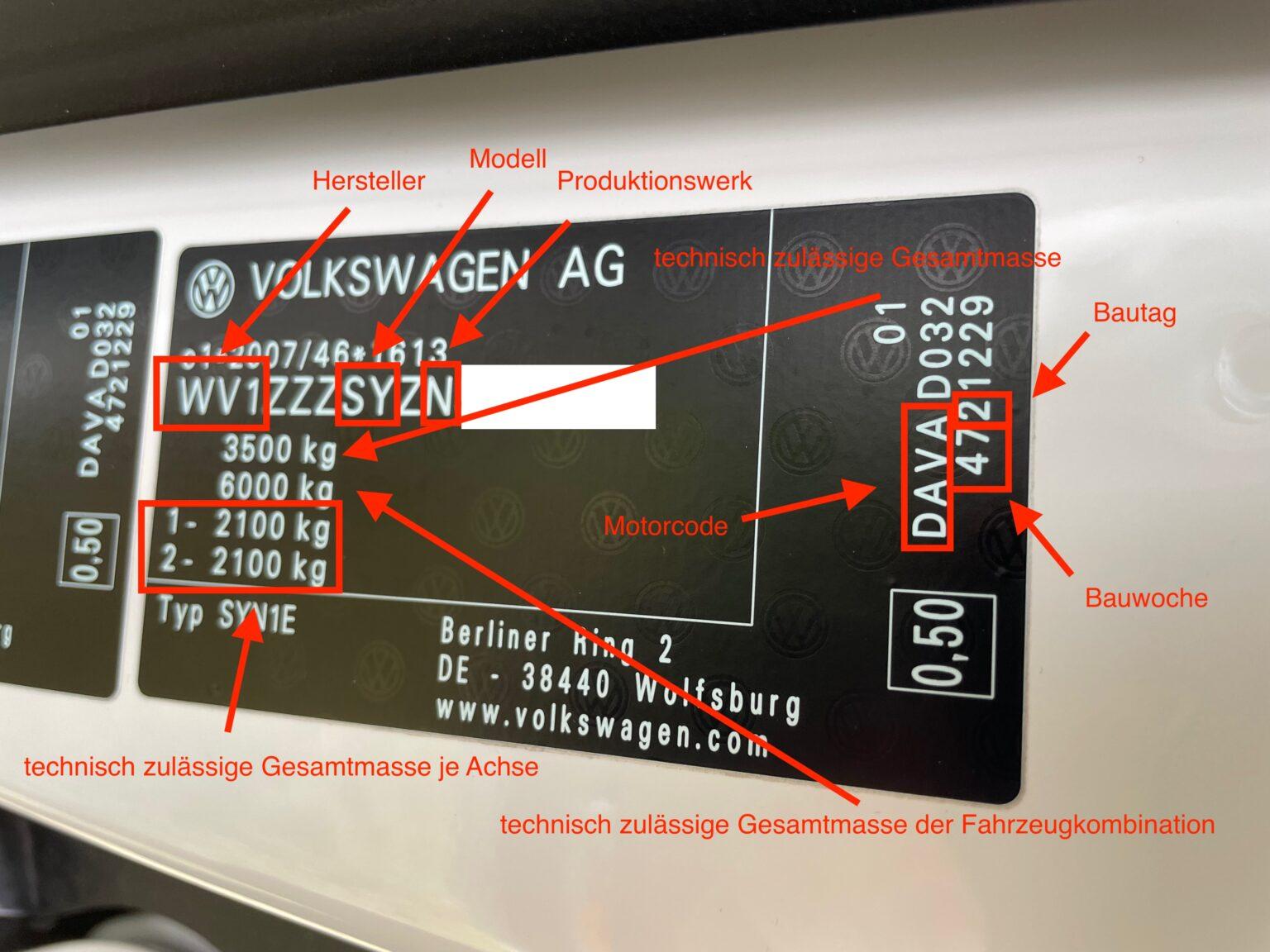 Das Typenschild - GrandCali